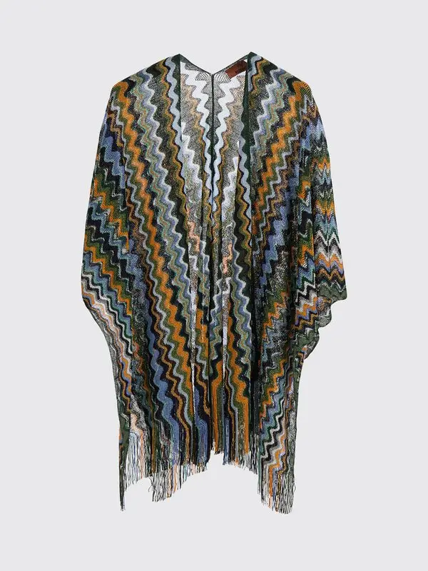 Missoni Relaxed Fit Zig-zag Pattern Viscose Blend Cardigan With Fringed Hem