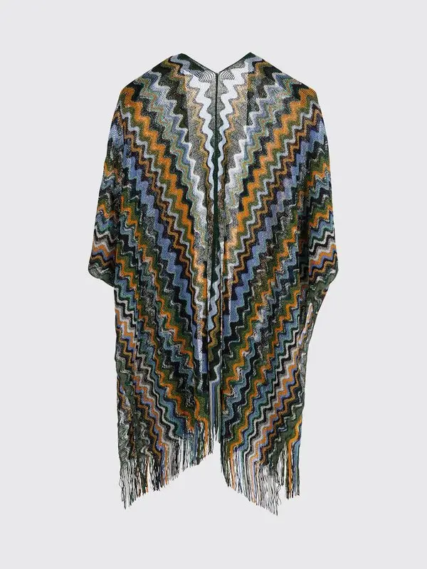 Missoni Relaxed Fit Zig-zag Pattern Viscose Blend Cardigan With Fringed Hem