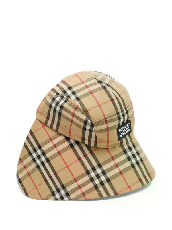 Burberry Checked Logo-appliqué Bonnet Cap