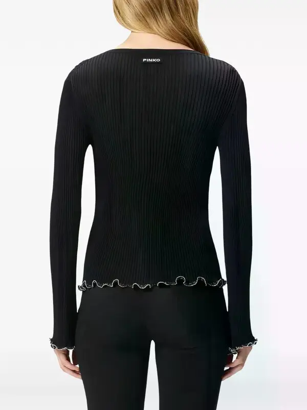 Pinko Ribbed Sweater With Jewel Edges