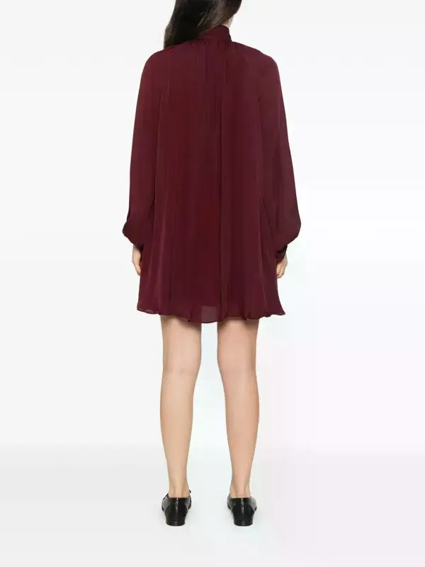 Simkhai Tie-neck Long-sleeve Mini Dress