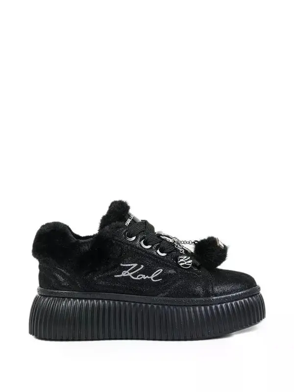 Karl Lagerfeld Faux-fur Trim Charm-embellished Sneakers