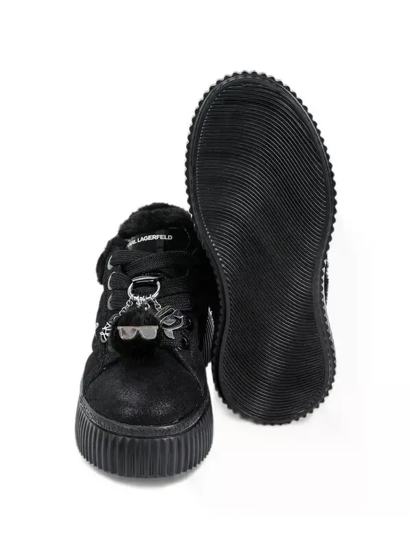 Karl Lagerfeld Faux-fur Trim Charm-embellished Sneakers
