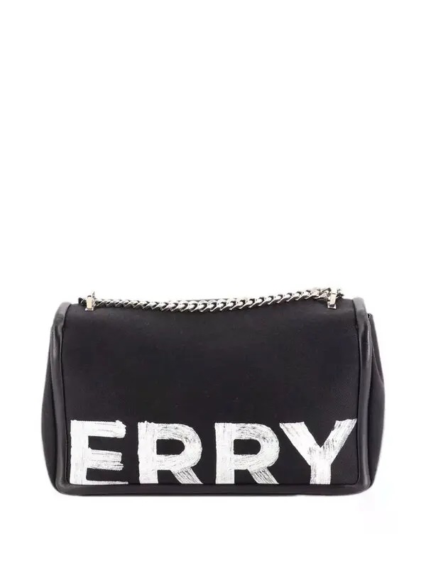 Burberry Lola Printed Canvas Medium Shoulder Bag - Black