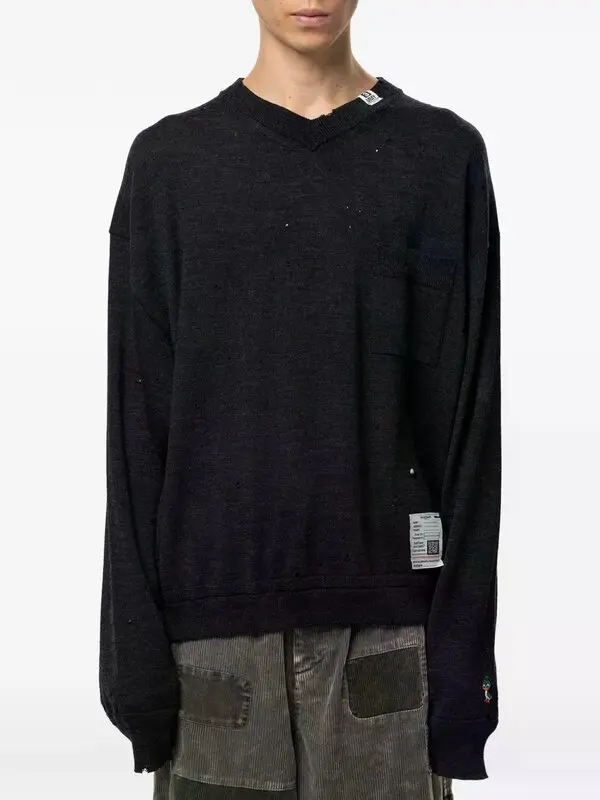 Mihara Yasuhiro Distressed Knit Sweatshirt