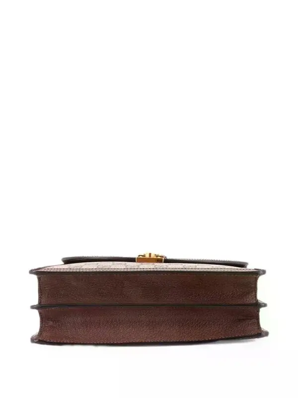 Gucci Ophidia Flap Top Handle Bag Gg Coated Canvas Small Satchel