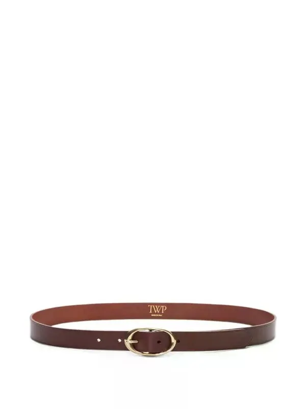 TWP Narrow Oval-buckle Leather Belt