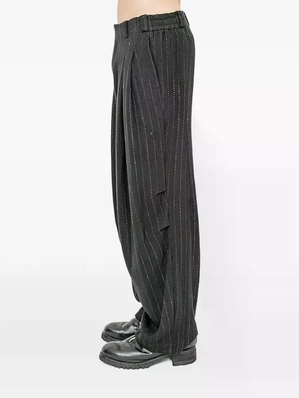 DEVOA Pinstripe-pattern Pleated Trousers