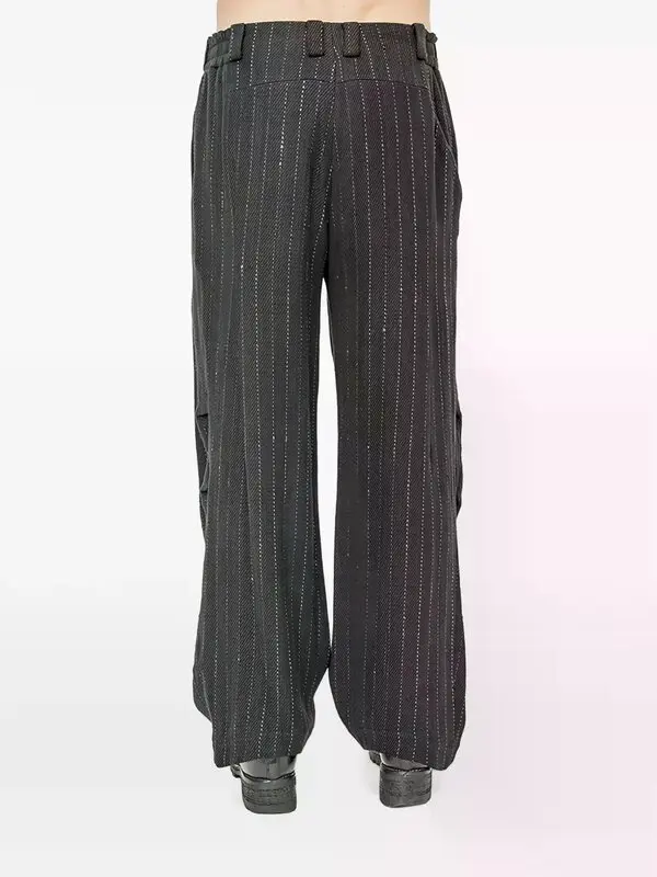 DEVOA Pinstripe-pattern Pleated Trousers