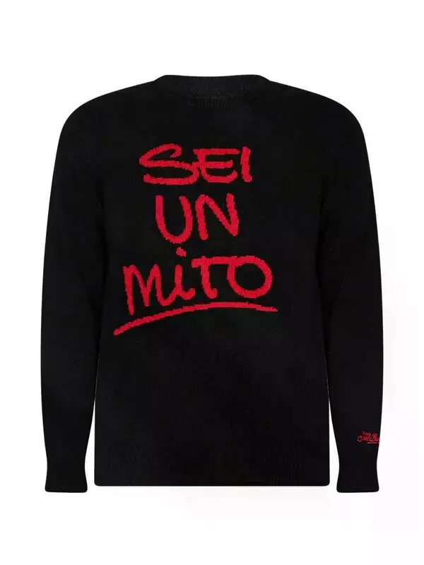 MC2 SAINT BARTH Intarsia-knit Embroidered-logo Sweater