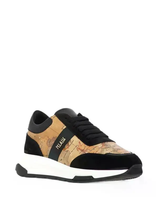 ALVIERO MARTINI 1° CLASSE Geo Map-print Panelled Sneakers