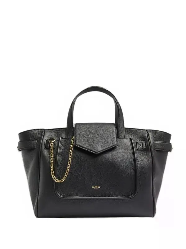 LANCEL Chain-detail Pebbled Leather Tote Bag