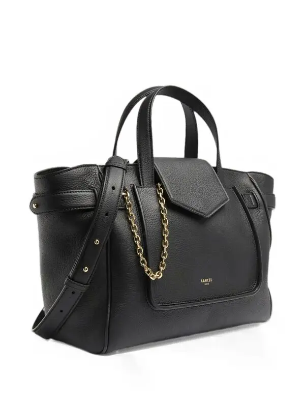 LANCEL Chain-detail Pebbled Leather Tote Bag