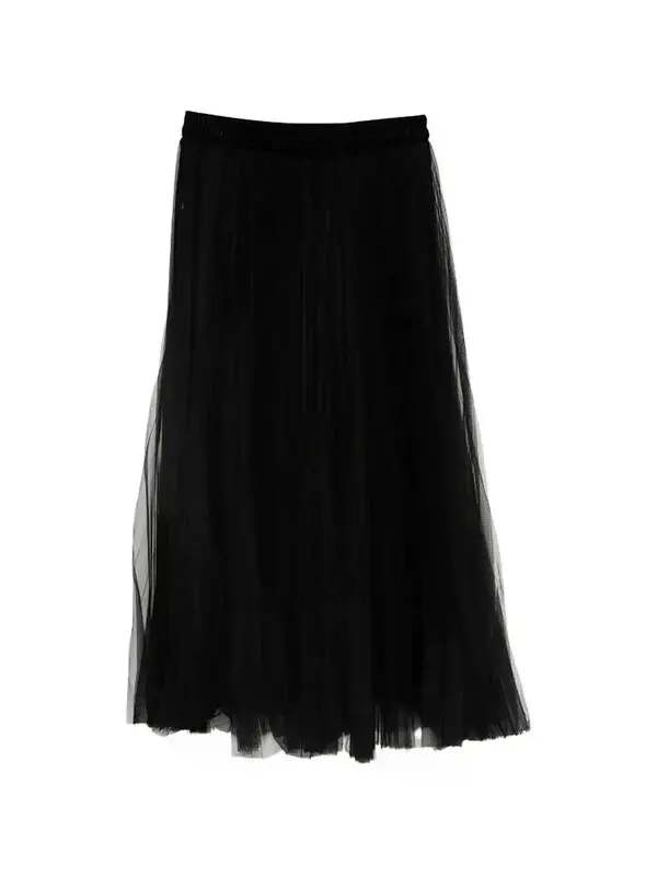 STYLAND Pleated Tulle Midi Skirt