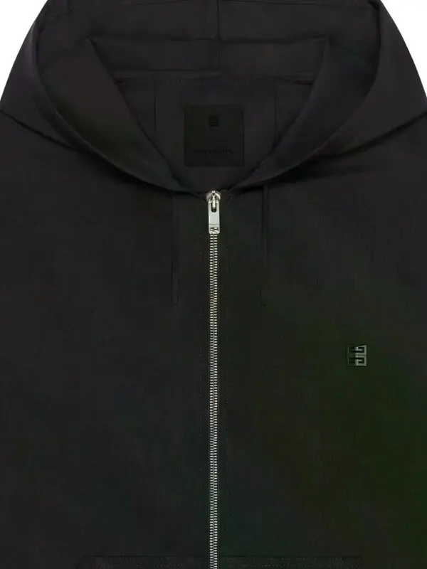Givenchy Zipped Hoodie In Wool With 4g Detail