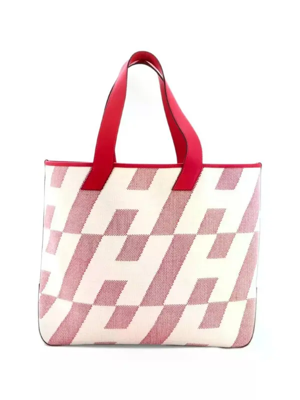 Hermès Cabas H En Biais Canvas With Leather 40 Tote Bag