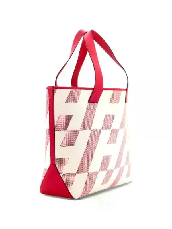 Hermès Cabas H En Biais Canvas With Leather 40 Tote Bag
