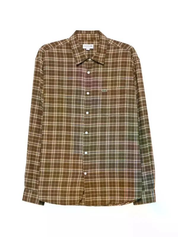 Lacoste Check-print Logo-patch Shirt