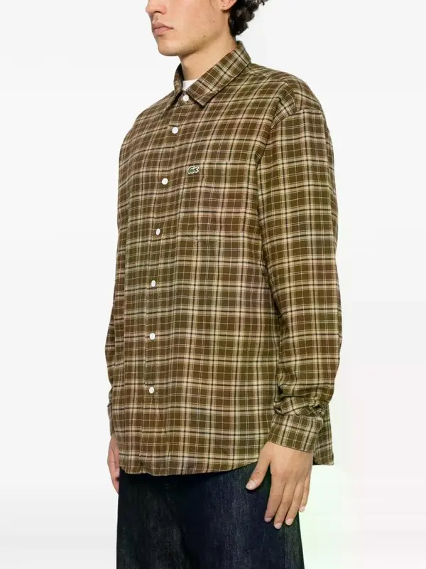 Lacoste Check-print Logo-patch Shirt