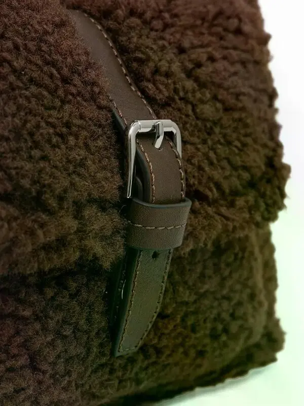 Marc O'polo Small Caren Buckle-detail Faux-shearling Shoulder Bag
