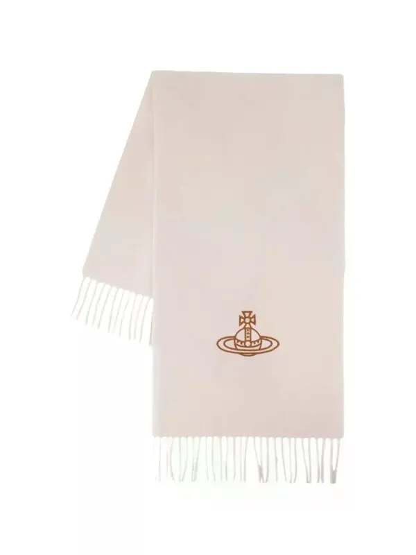 VIVIENNE WESTWOOD Embroidered Orb Long Scarf - Neutrals