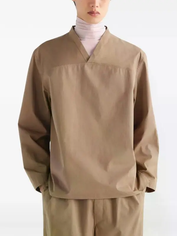 LEMAIRE V-neck Top In Light Cotton Twill