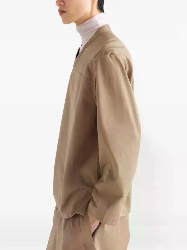 LEMAIRE V-neck Top In Light Cotton Twill