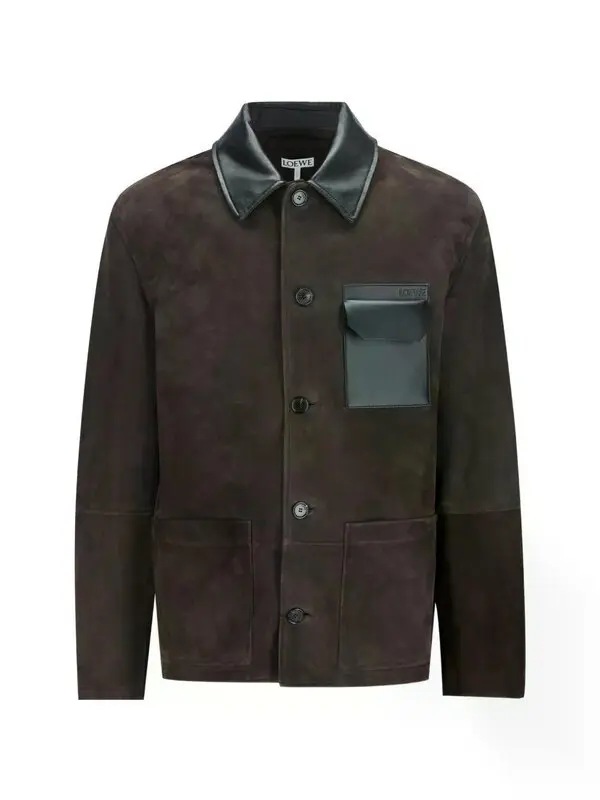 Loewe Contrast-collar Suede Jacket