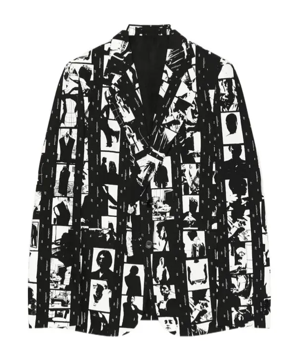 Givenchy Fitted Jacket In Cotton With Photographic Negative - Black