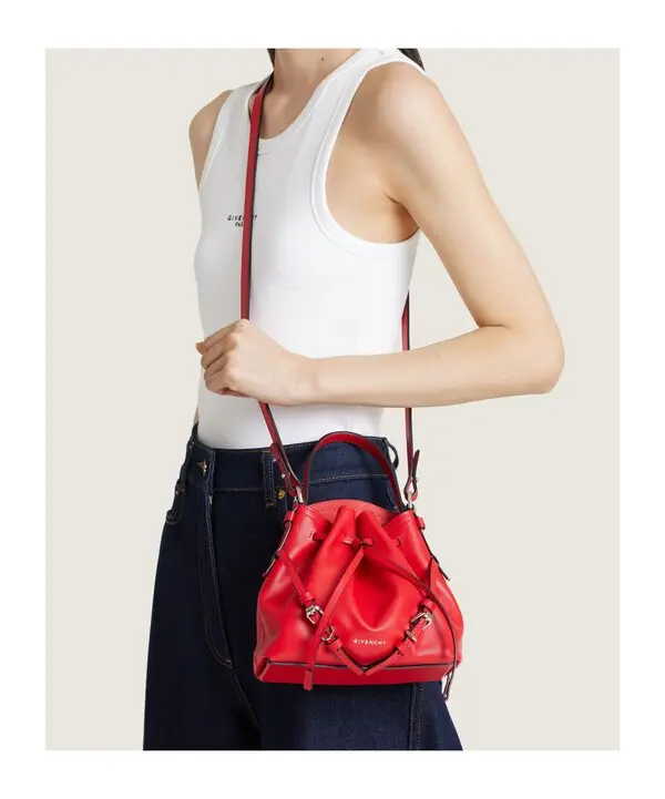 Givenchy Mini Voyou Bucket Bag In Shiny Leather