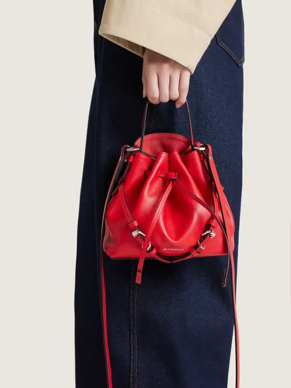 Givenchy Mini Voyou Bucket Bag In Shiny Leather
