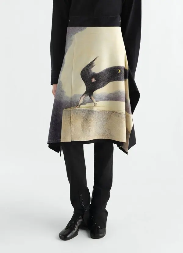 LEMAIRE La Nuit Qui Marche Skirt In Wool Blend