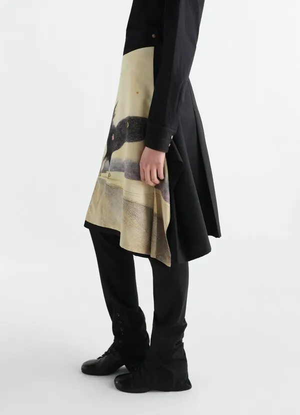 LEMAIRE La Nuit Qui Marche Skirt In Wool Blend