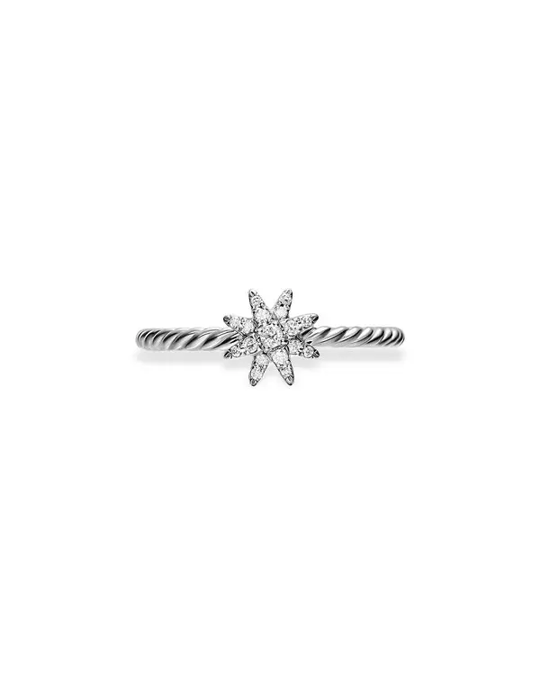 David Yurman Petite Starburst Ring In Sterling With Diamonds, 7.2mm