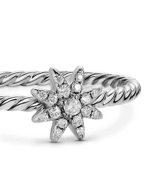 David Yurman Petite Starburst Ring In Sterling With Diamonds, 7.2mm