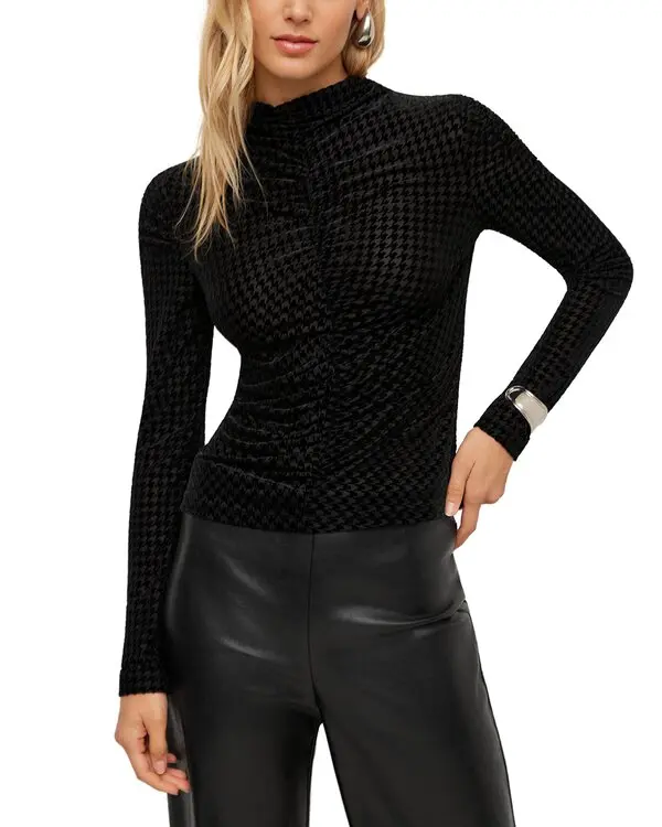 Fifteen Twenty Velvet Burnout Ruched Selena Top