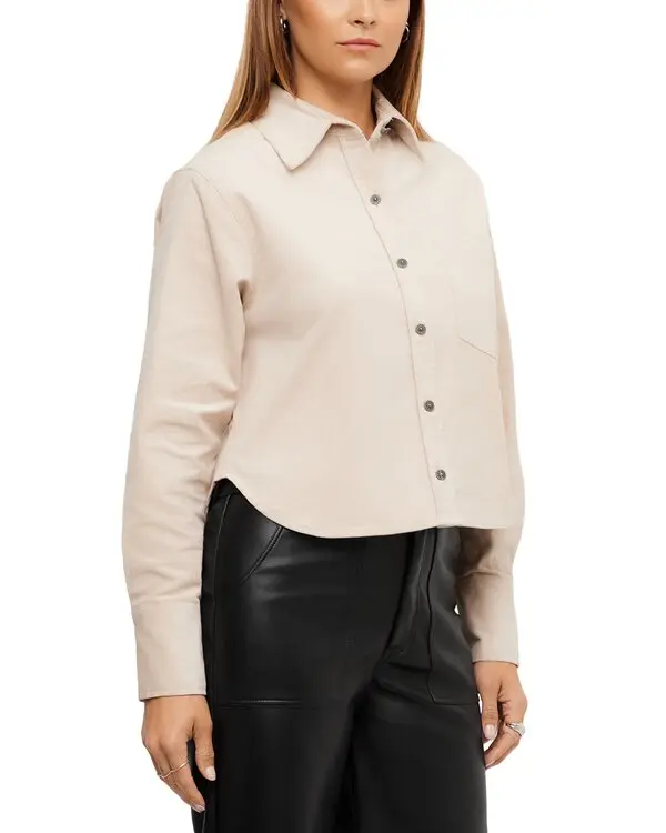 Fifteen Twenty Casi Corduroy Cropped Button Down Shirt