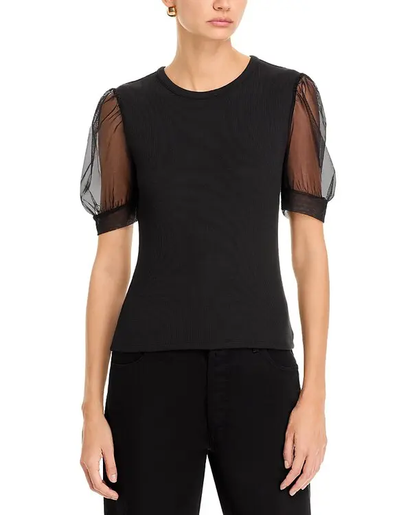 FRAME The Tulle Puff Sleeve Top