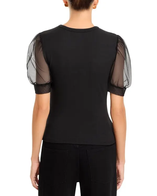 FRAME The Tulle Puff Sleeve Top