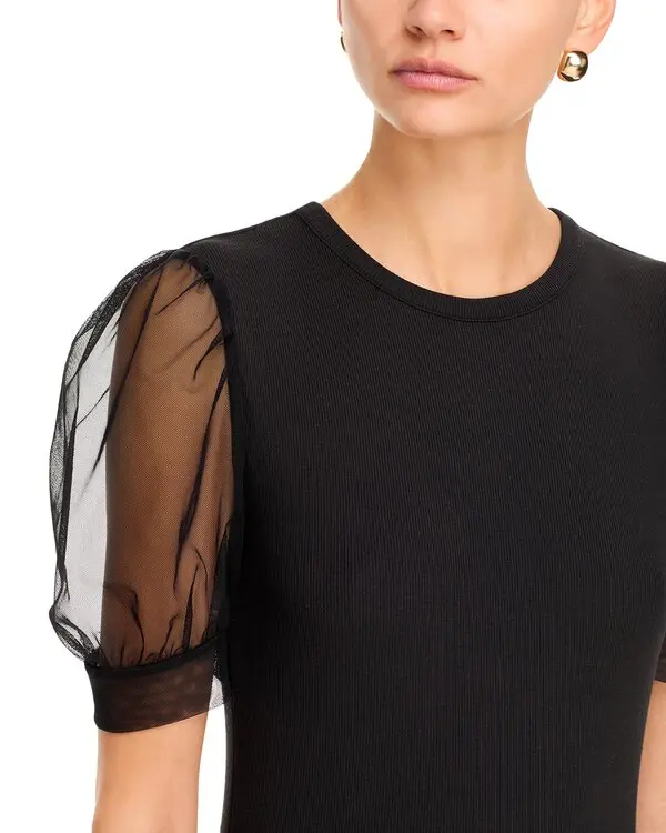 FRAME The Tulle Puff Sleeve Top