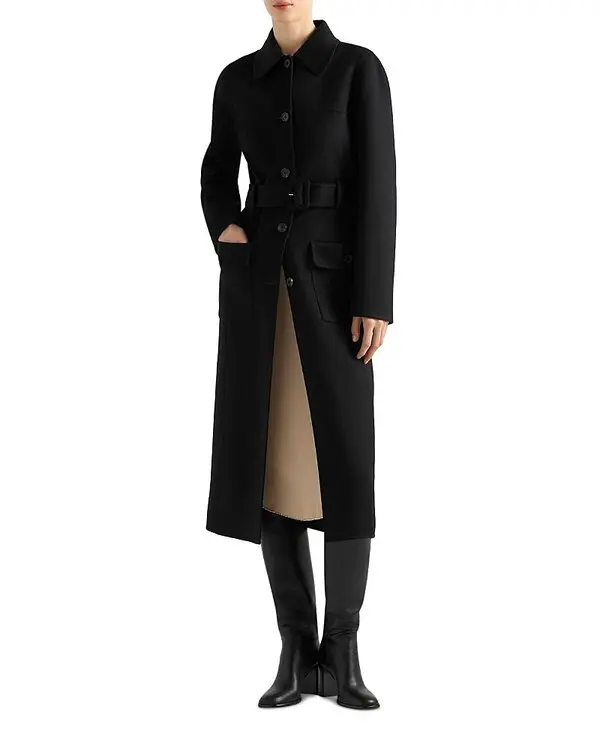 Prada Single-breasted Double Cloth Overcoat