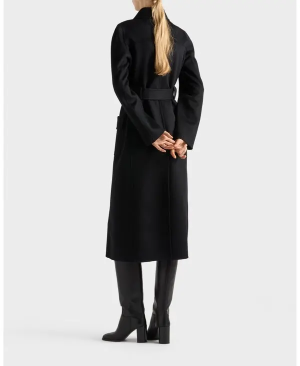 Prada Single-breasted Double Cloth Overcoat