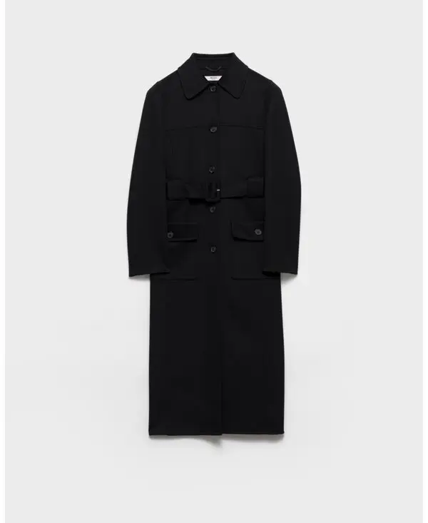 Prada Single-breasted Double Cloth Overcoat