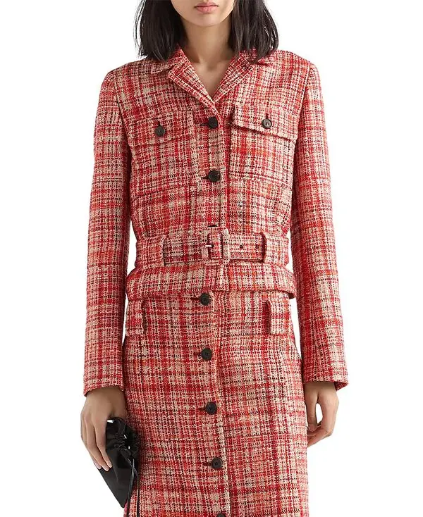 Prada Single-breasted Tweed Jacket
