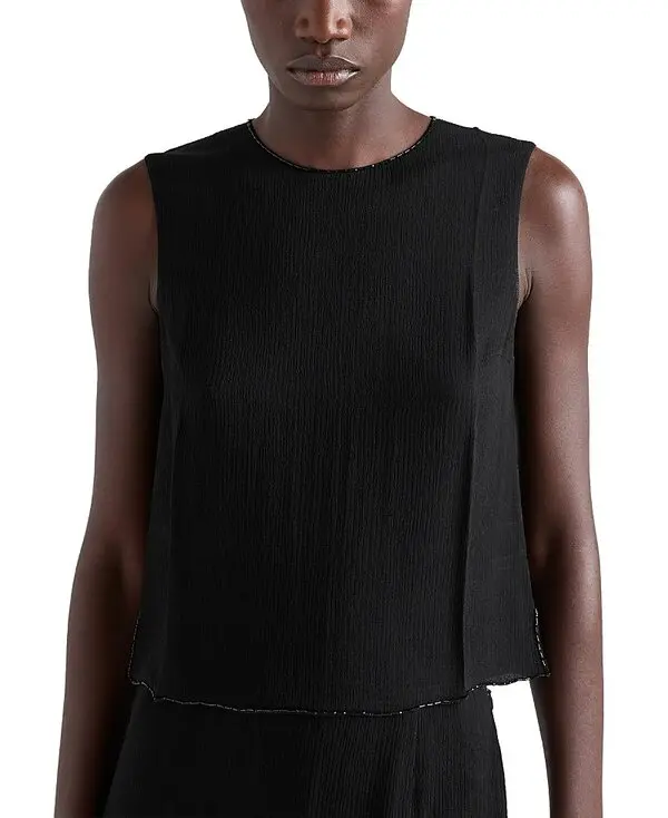 Prada Sleeveless Triple Silk Chiffon Top