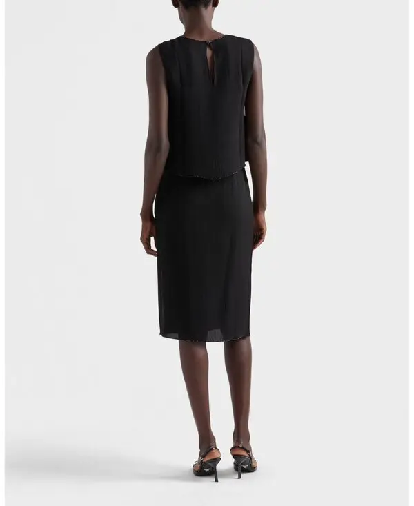 Prada Sleeveless Triple Silk Chiffon Top