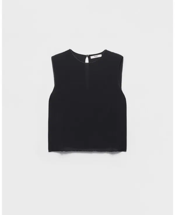Prada Sleeveless Triple Silk Chiffon Top