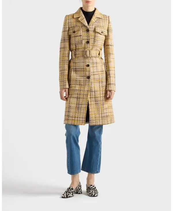 Prada Single-breasted Tweed Coat