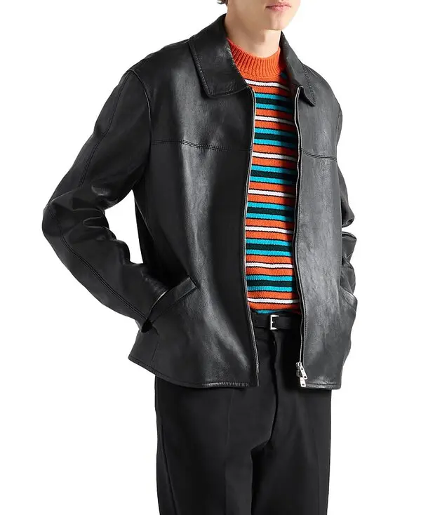 Prada Nappa Leather Blouson Jacket