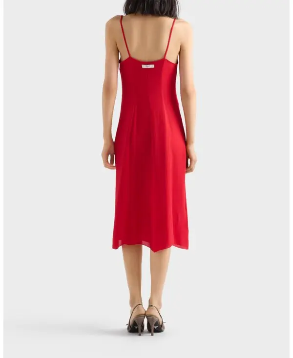 Prada Embroidered Triple Chiffon Slip Dress